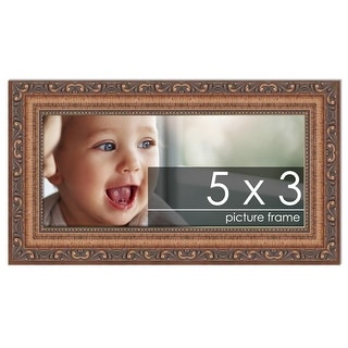 5x3 Traditional Antique Gold Complete Wood Picture Frame with UV ...