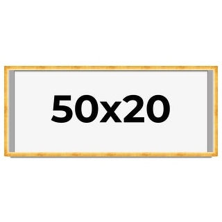 50x20 Shadow Box Frame Gold | 1.625 Inches Deep Real Wood Traditional ...