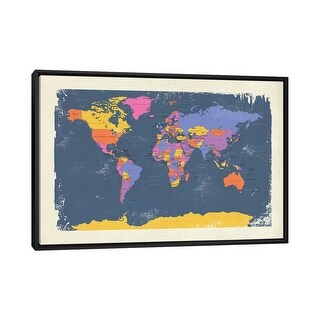 iCanvas "Retro Political Map Of The World III" by Michael Tompsett ...