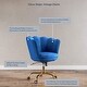 Upholstered Velvet Seashell Accent Chair, Rolling Swivel Office Vanity ...