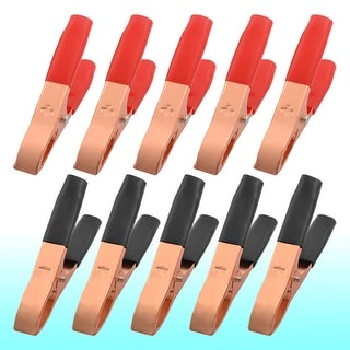 12 Pcs 30A Plastic Boots Coated Copper Tone Alligator Clips 75mm ...