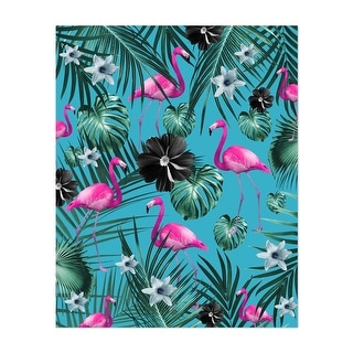 Tropical Flamingo Flower Jungle 1 Collage Botanical Art Print/Poster ...