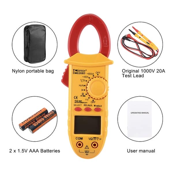Mini Multimeter AC DC Ammeter Voltage ACV DCV Capacitance Clamp Meter ...