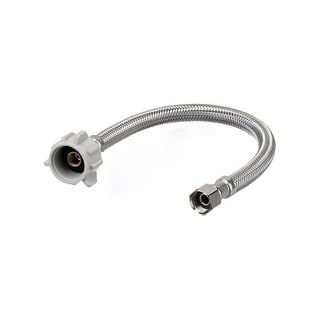 6 in. Chrome Cylindrical Stainless Steel Toilet Supply Hose - Bed Bath ...