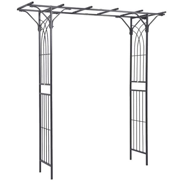 Outsunny 82undefined Decorative Metal Garden Trellis Arch with Durable ...