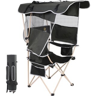 Camping Chair with Shade Canopy, Portable Camping Chairs, Detachable ...