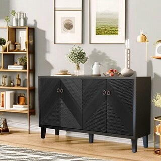 Modern Wood Storage Cabinet with Shelves Storage Cabinet for Living ...