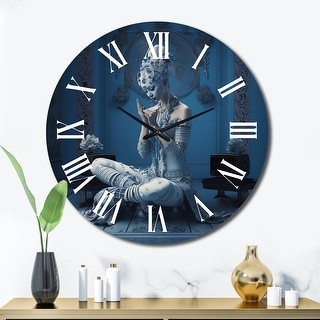 Designart "Gracious Blue Roccoco Goddess" Cyberpunk Woman Oversized ...