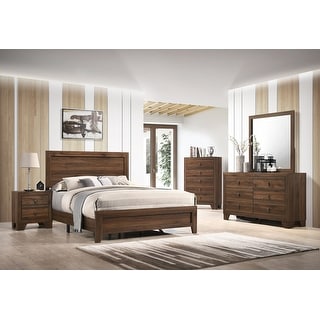 Linette 6 Piece Cherry Brown Panel Bedroom Set - Bed Bath & Beyond ...