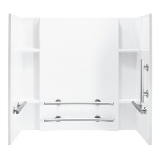 Sterling Accord 74" x 60" x 32" Vikrell Shower Wall Set with Grab Bar ...