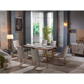 Qunt Modern Dining Room Table And 6 Dining Room Chairs Set - Bed Bath ...