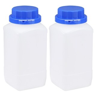 2x Plastic Lab Reagent Bottle Sample Sealing Liquid Storage Container ...