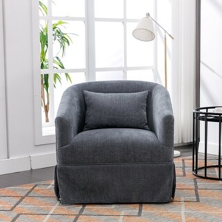 Simple and Modern 360-degree Swivel Accent Armchair Linen Blend - Bed ...