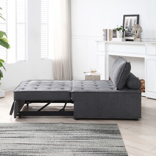 Sleeper Sofa Chair Bed, Convertible Loveseat Pullout Bed, DARK GREY ...