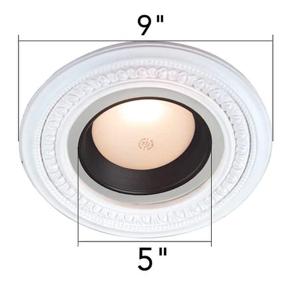 White Ceiling Medallion Urethane Mini Spot Light Ring Trim Foam ...