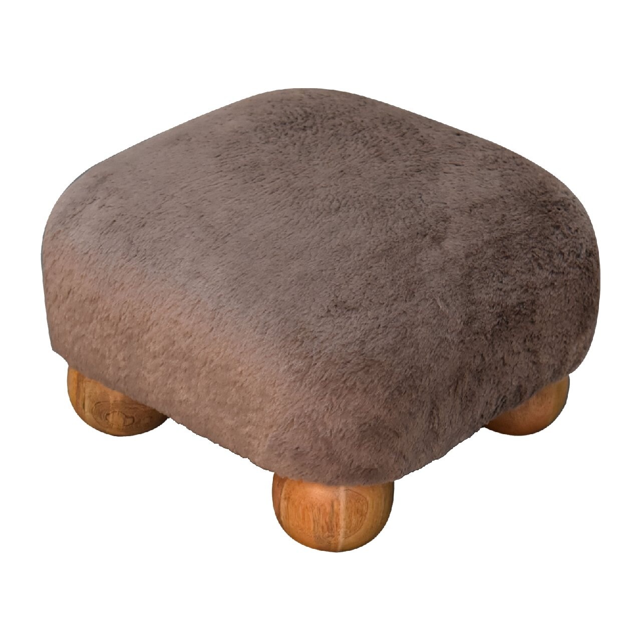 Mocha Faux Fur Nordic Footstool On Sale Bed Bath Beyond 40828625