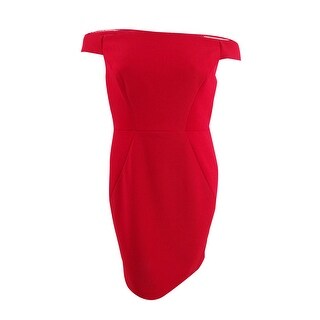 Adrianna Papell Women's Off-The-Shoulder Bodycon Dress (16, Cardinal ...