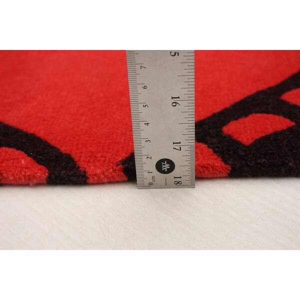 Hand-knotted Zen Red Wool Rug - 6'0" x 9'0"/6'0 x 9'0 - Bed Bath ...