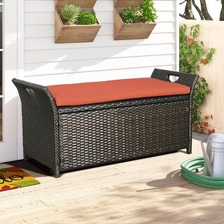 Outdoor Storage Box Bench Patio Wicker Deck Boxes Waterproof - Bed Bath ...