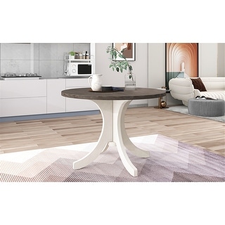 Mid-Century Solid Wood Round Dining Table for Small Places - Bed Bath & Beyond - 36741898
