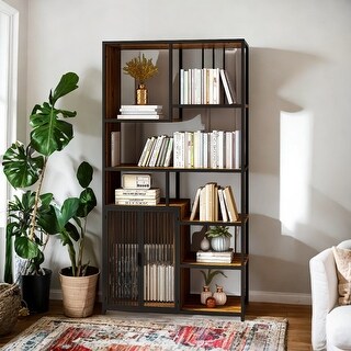 Multipurpose Bookshelf Storage Rack With Enclosed Storage Cabinet,for ...