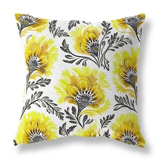 White And Yellow Whimsical Wilds Indoor/Outdoor Throw Pillow - Bed Bath ...