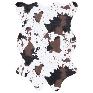 SAFAVIEH Faux Cow Hide Lamiya Vegan Animal Pelt Pattern Rug - 2'6" x 3 ...