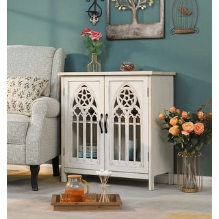 Accent Cabinet with 2 Doors, Distressed Storage Cabinet Display Cabinet ...