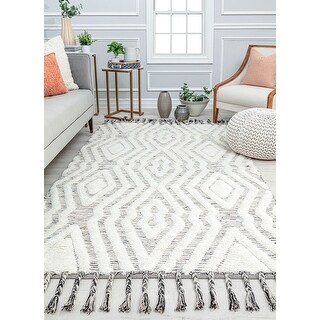 Carter Bohemian Diamond Cream Almodine Area Rug BY Rugs America - Bed ...