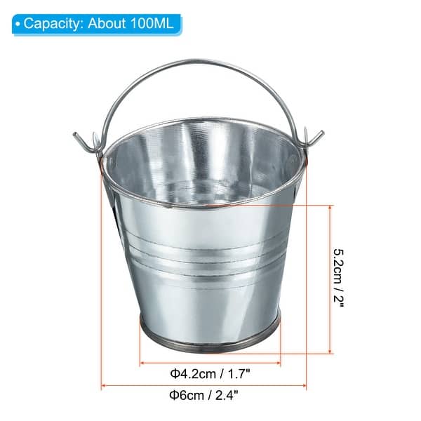 6Pcs 2"x2" Small Metal Bucket Colorful Mini Buckets with Handles - Bed ...
