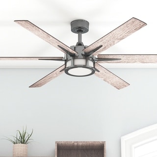 Honeywell Kaliza Modern Gun Metal Indoor Ceiling Fan with Light ...