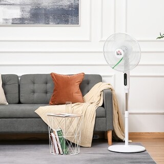Standing Floor Fan with Remote Control Tall Pedestal Electric Fan - Bed ...