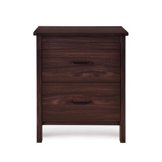 Sleek Wenge Nightstand with Contemporary Design and Dual Storage ...