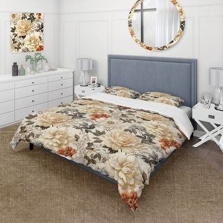 Designart "Beige Vintage Countryhouse Flower Harmony" Patchwork Bed ...