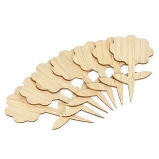 Plant Labels Bamboo Flower Shape Marker Tags for Outdoor Indoor Garden ...