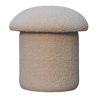 Cream Boucle Mushroom Footstool - Bed Bath & Beyond - 40828621