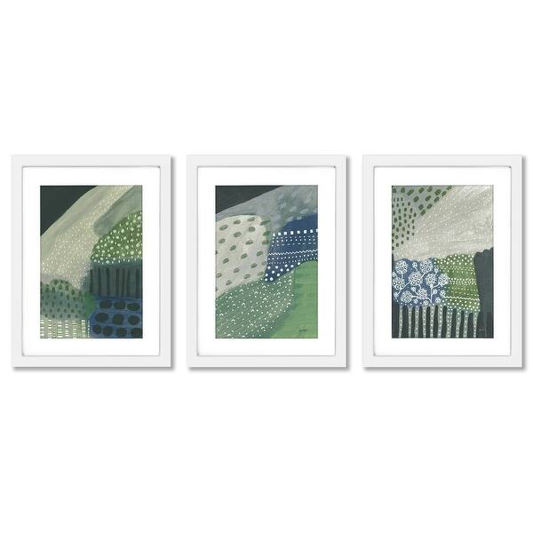 Cool Color Patterns Lynn Mack Abstract 4 - 3 Piece Framed Gallery Art ...