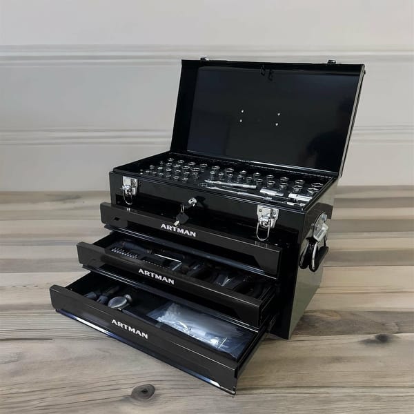 3 Drawers Tool Box with Tool Set - Bed Bath & Beyond - 39015131