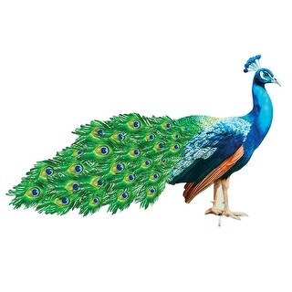 Decorative Realistic Peacock Outdoor Iron Garden Stake - 22.5 x 19.38 x ...