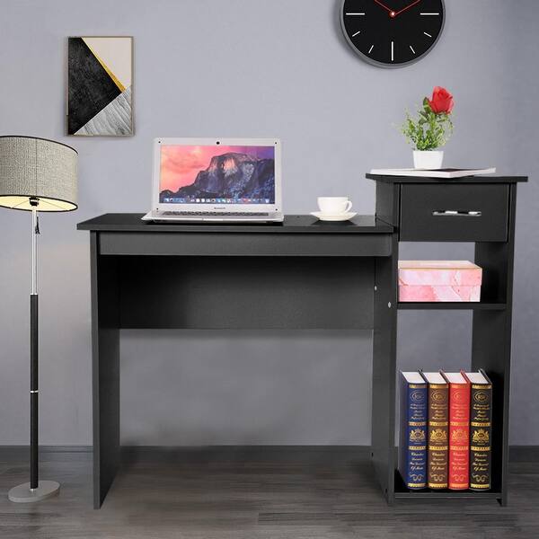 43 Inch Computer Desk PC Study Table Shelves Drawer CPU Storage Bedroom ...