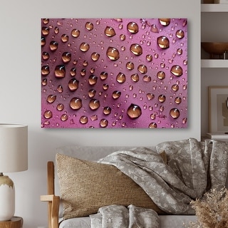 Designart "Red Rose With Raindrops On Black IV" Raindrops Metal Wall ...