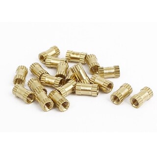 M2.5x6mmx3.5mm Female Thread Brass Knurled Insert Embedded Nuts Gold ...