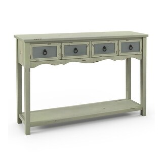 48 Inch Farmhouse Console Table with 2 Drawers and Open Storage Shelf ...