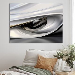 Designart "Gold White Infinite Ripples" Modern Waves Canvas Print - Bed ...