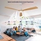 72"Solid Wood Ceiling Fan Light with Remote, 20W 3-Color LED, DC Motor ...
