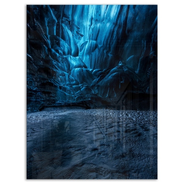 Beautiful Ice Cave in Iceland - Landscape Photo Glossy Metal Wall Art ...
