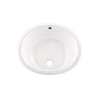 DAX Ceramic Single Bowl Oval Undermount Bathroom Basin, White - Bed ...
