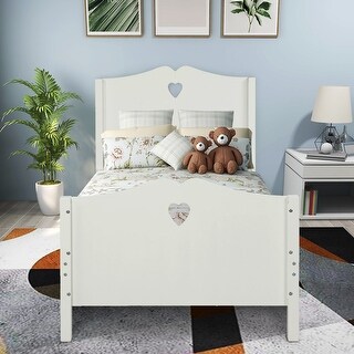 Easy Assemble Lightweight Twin Platform Bed with Love-Heart Shape ...
