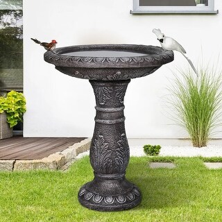 Outdoor Bird Bath for Garden Decor 24.4in H Concrete BirdBath for Patio ...
