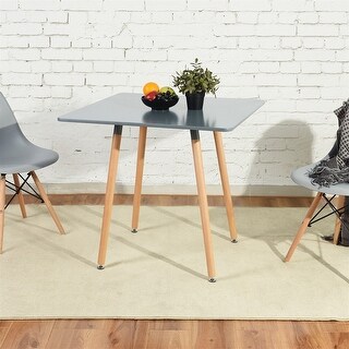 31.5" Square Dining Table with Beech Solid Wood Legs,Grey - Bed Bath ...